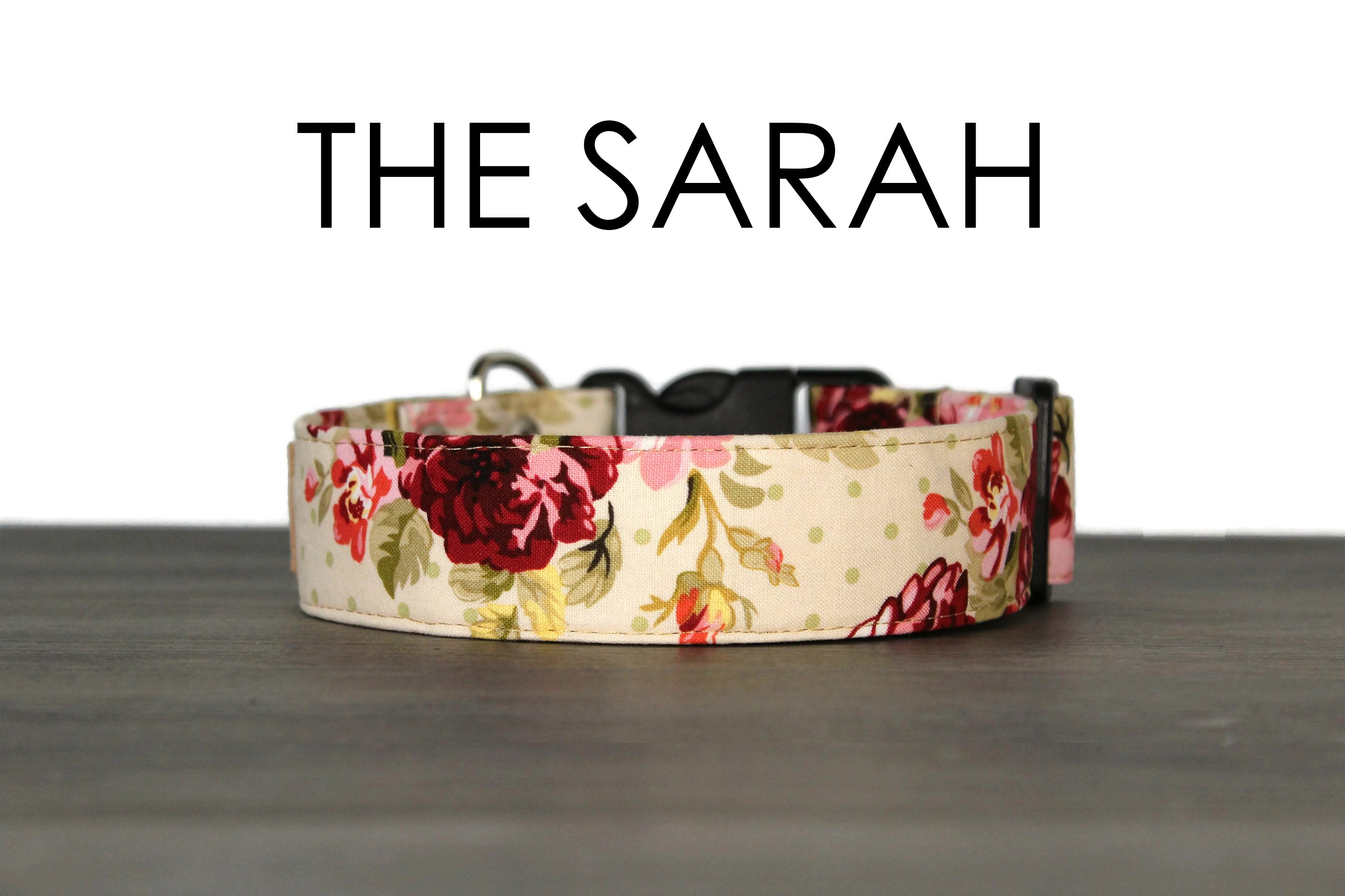 The Sarah - Elegant floral polka dot dog collar – Paper Chasing Collars